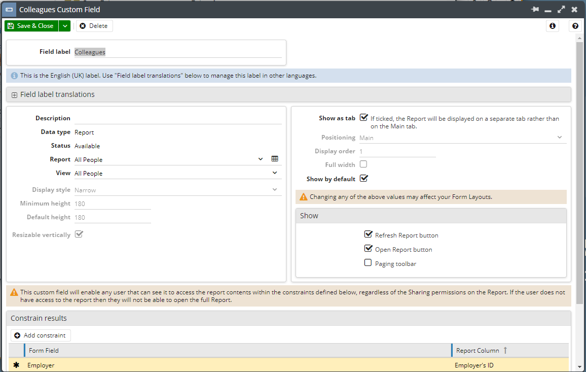 Report Based Custom Fields Workbooks Crm Support